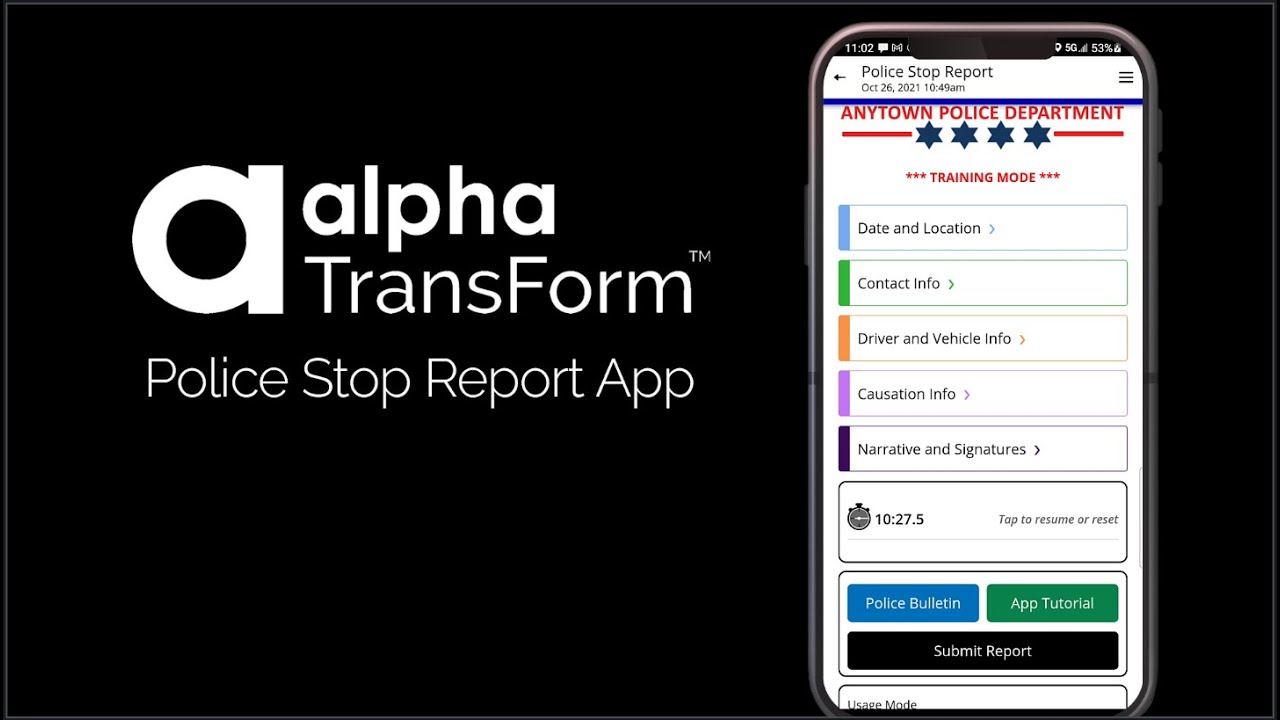 The Alpha TransForm Police Report App: A Customizable Low Code Solution ...