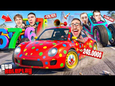 5 ГОНОК vs 25 СЛУЧАЙНЫХ МАШИН! КОЛЕСО УДАЧИ РЕШАЕТ ВСЕ! ТОЛЬКО РАНДОМНЫЙ БЮДЖЕТ! (GTA 5 RP)