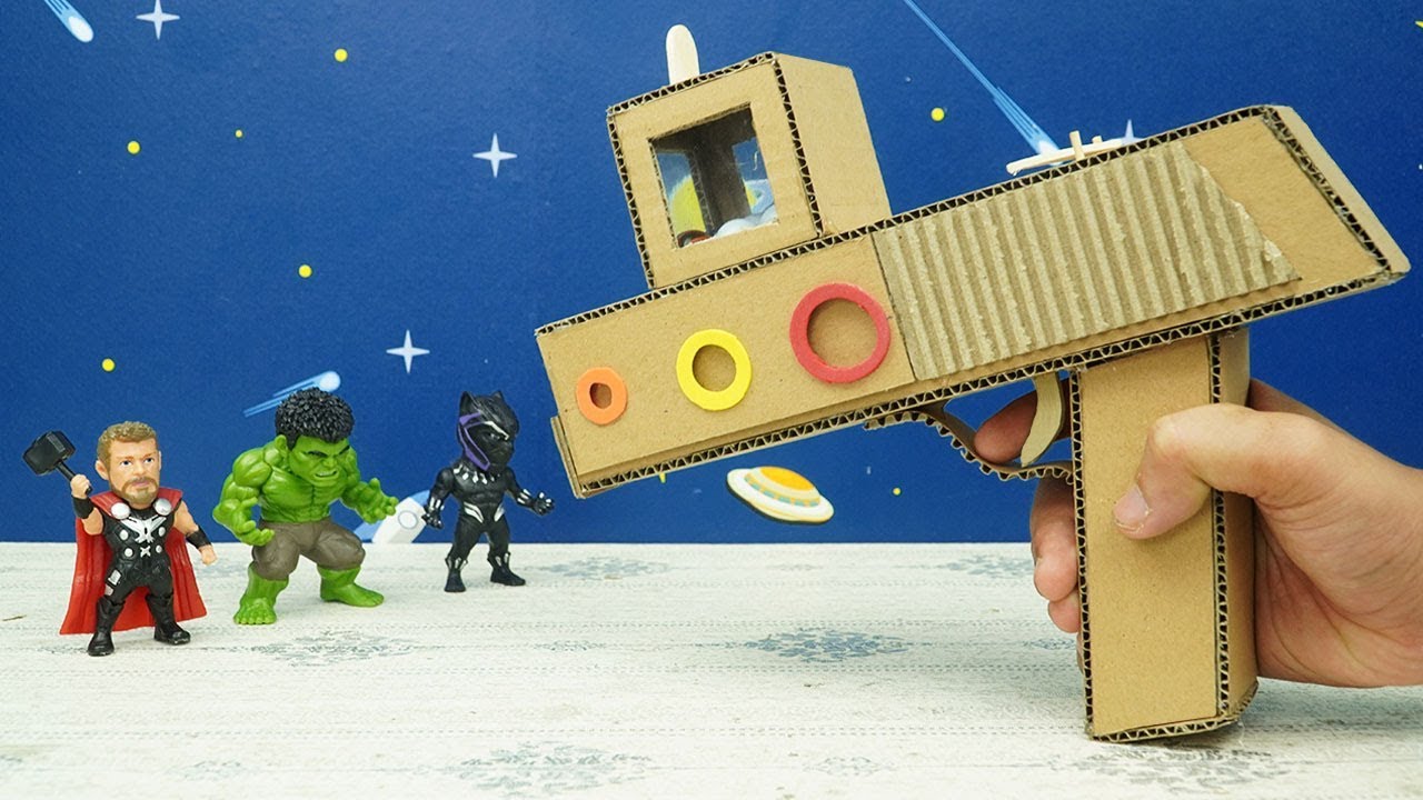 DIY Marble Gun from Cardboard - Easy Cardboard Crafts - YouTube