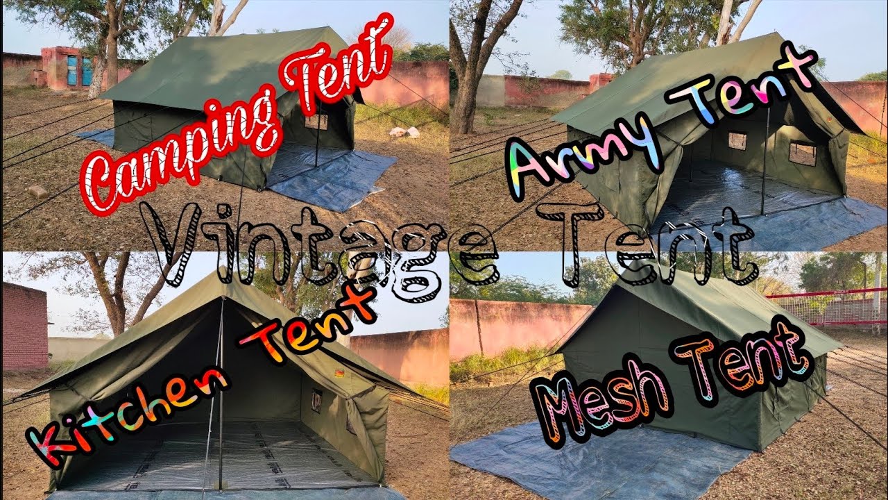 Vintage tent, Camping tent, Army tent, Kitchen tent, Mesh tent, - YouTube