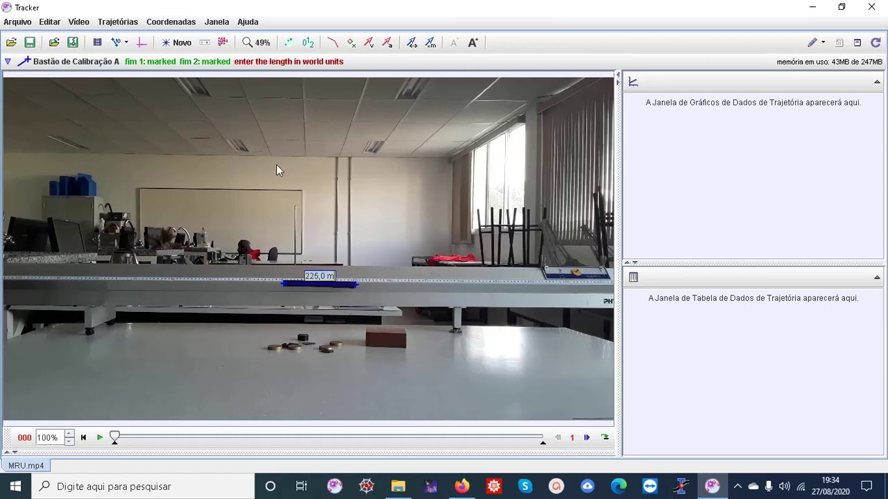Utilizando o Tracker video analysis como fita métrica. - YouTube