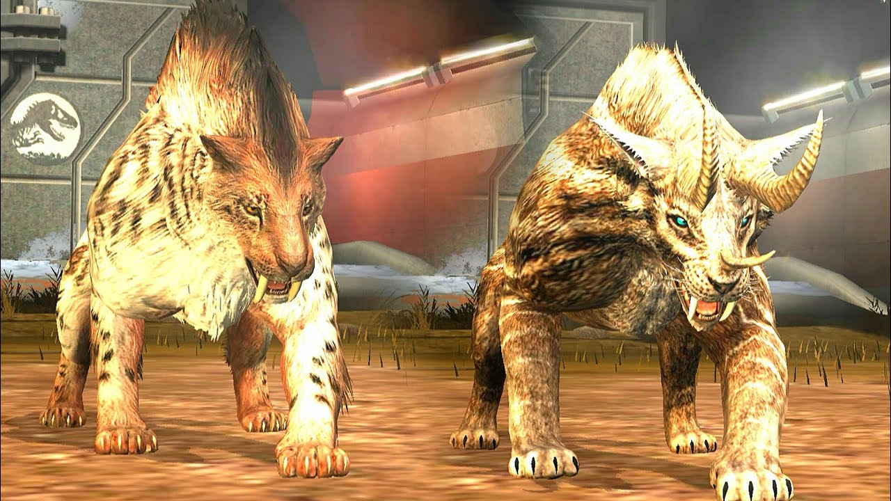 SMILODON Vs SMITHETOCERAS Vs PERFECT EVOLUTION | JURASSIC WORLD THE ...