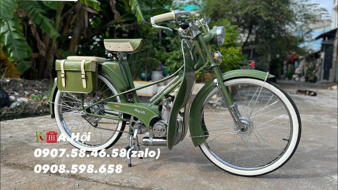 🌈Mobylette AV32 1954 màu xanh Ô-liu cổ điển, độc đáo, sang trọng, lịch ...