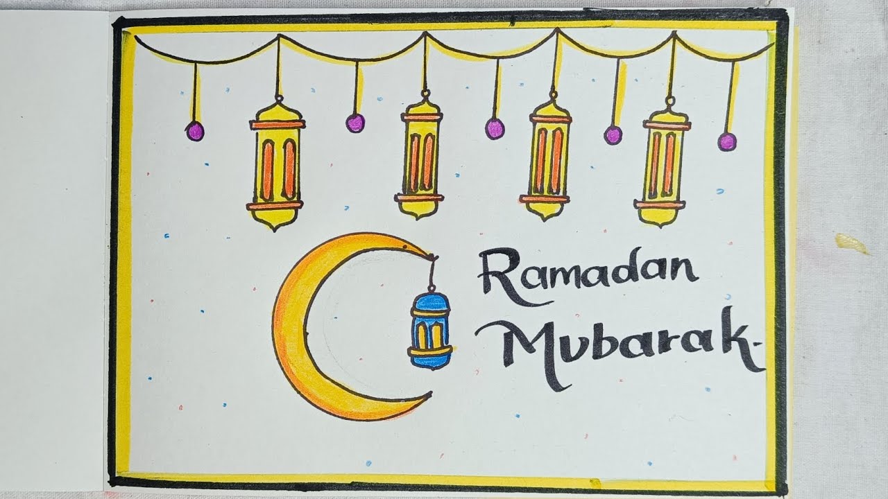 How to Draw Ramadan Mubarak drawing 🌙 easy drawing for beginners # ...