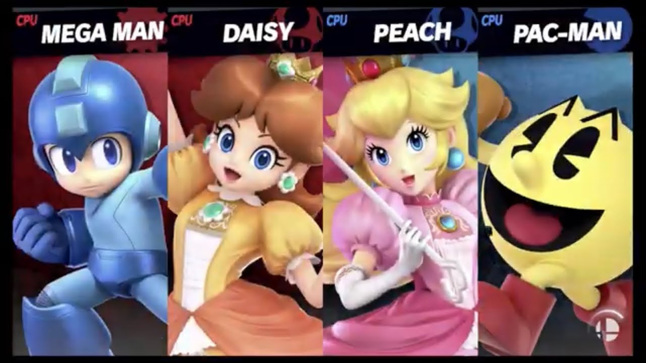 Super Smash Bros. Ultimate - Mega Man & Daisy VS Peach & Pac-Man - YouTube