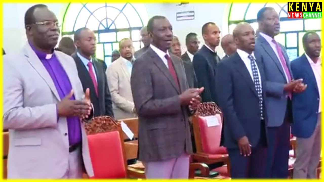 Ruto arrives in Church today at Bomet Africa Gospel Church Chebango ...