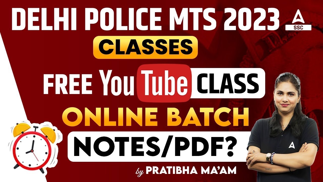 Delhi Police MTS Classes 2023 | Delhi Police MTS Online Batch | Details By Pratibha Mam - YouTube