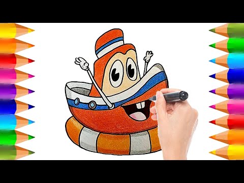 Dibuja y Colorea al Barquito Chiquitito de Toy Cantando | Dibujos para niños
