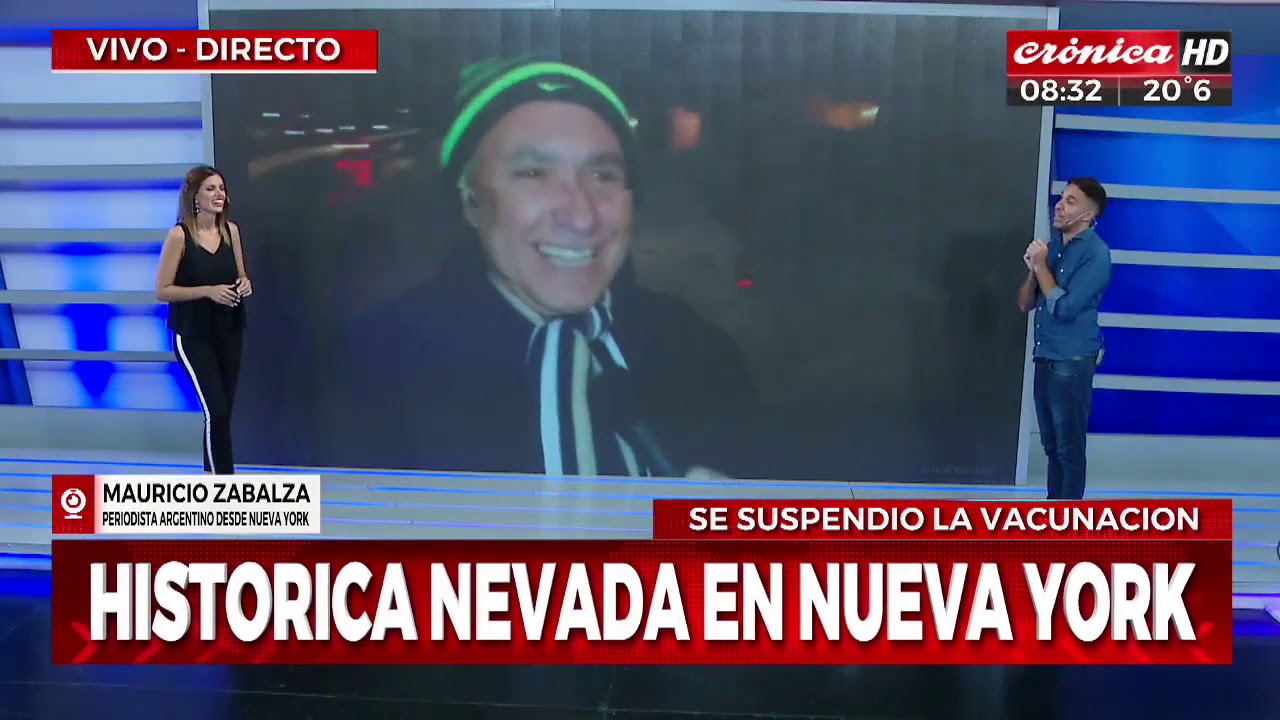 CRONICA TV - VALENTINA CAFF & LEO ARIAS - Historica nevada en New York ...