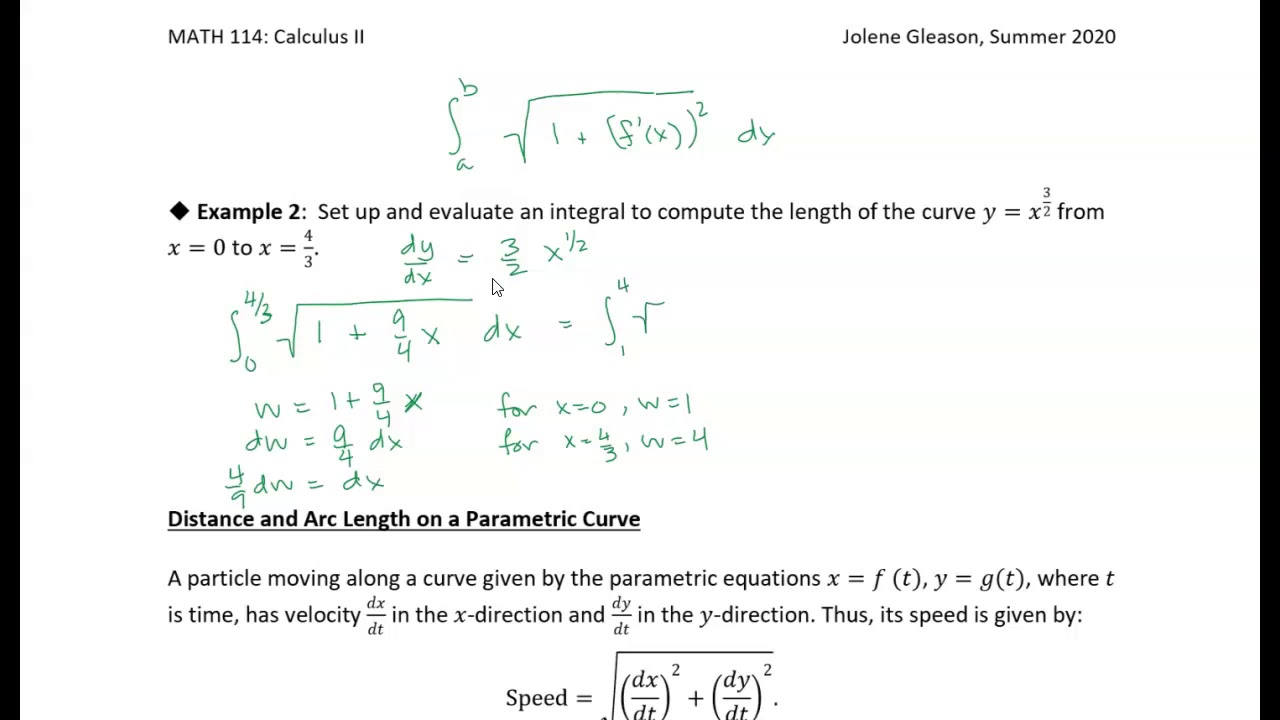8.2iii Arc Length: Example 2 - YouTube