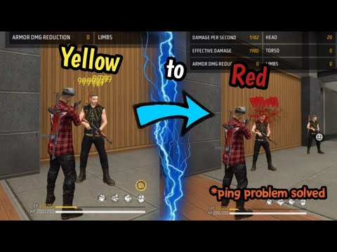 FREE FIRE YELLOW TO RED COLOUR || HOW TO CHANGE DAMAGE COLOUR FREE FIRE ...