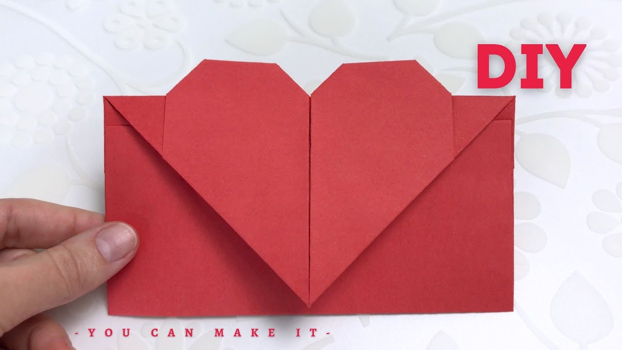 DIY Easy Paper Envelope 💌 Origami Heart Envelope Tutorial ️ - YouTube