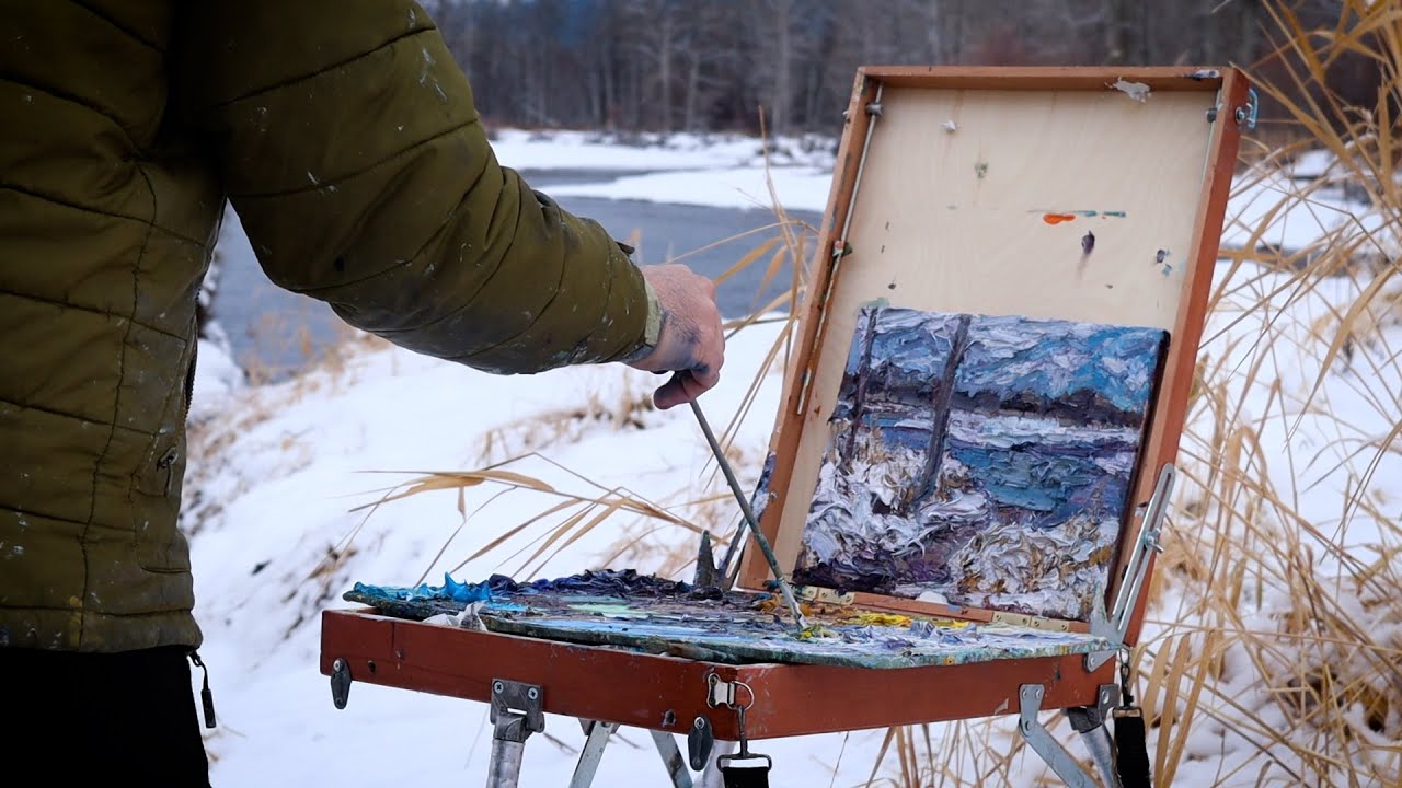 Plein Air Painting: Winter Bitterroot River - YouTube