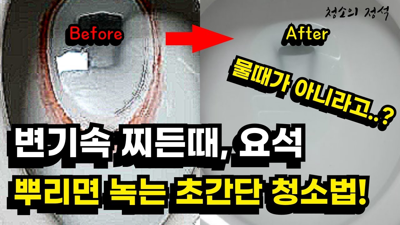 변기 붉은 얼룩은 사실 물때가 아니다 변기속 찌든때 요석 곰팡이 까지 한방에 제거하고 청소하는 방법 Youtube