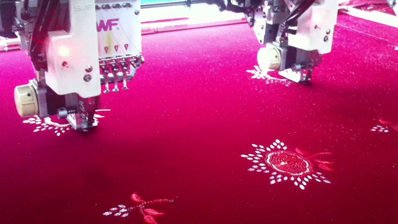 Inside of embroidery factory - YouTube