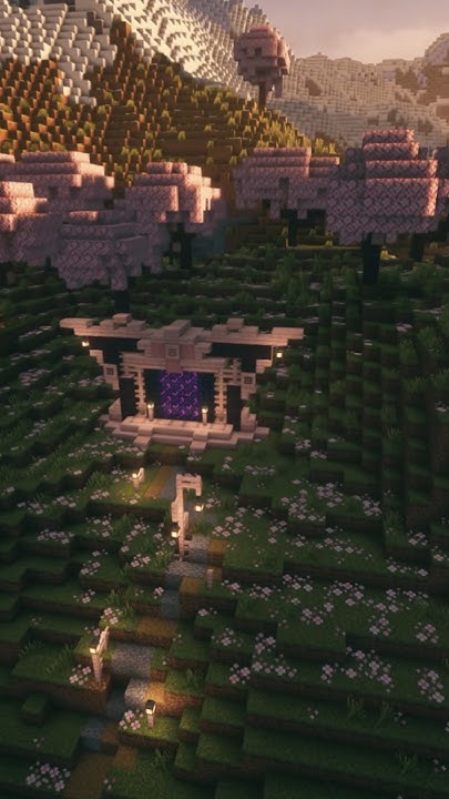 Cherry Blossom Nether Portal #minecraft #minecraftbuilding # ...