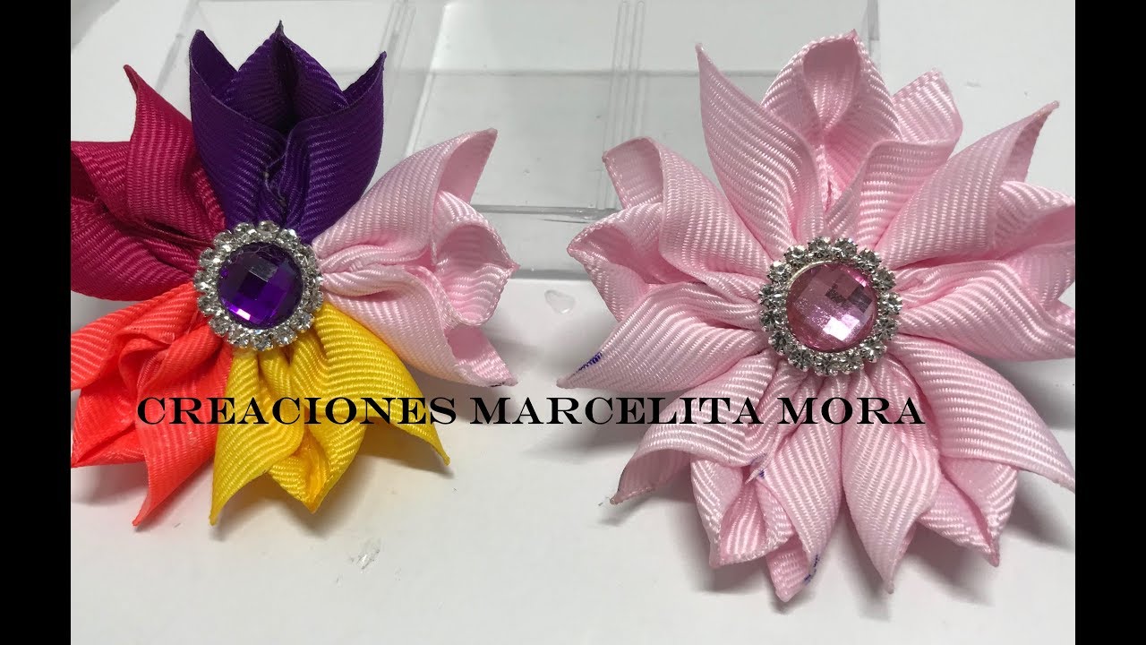 DIY- Flor en Liston Original VIDEO #91 / How to Make Flower Ribbon ...