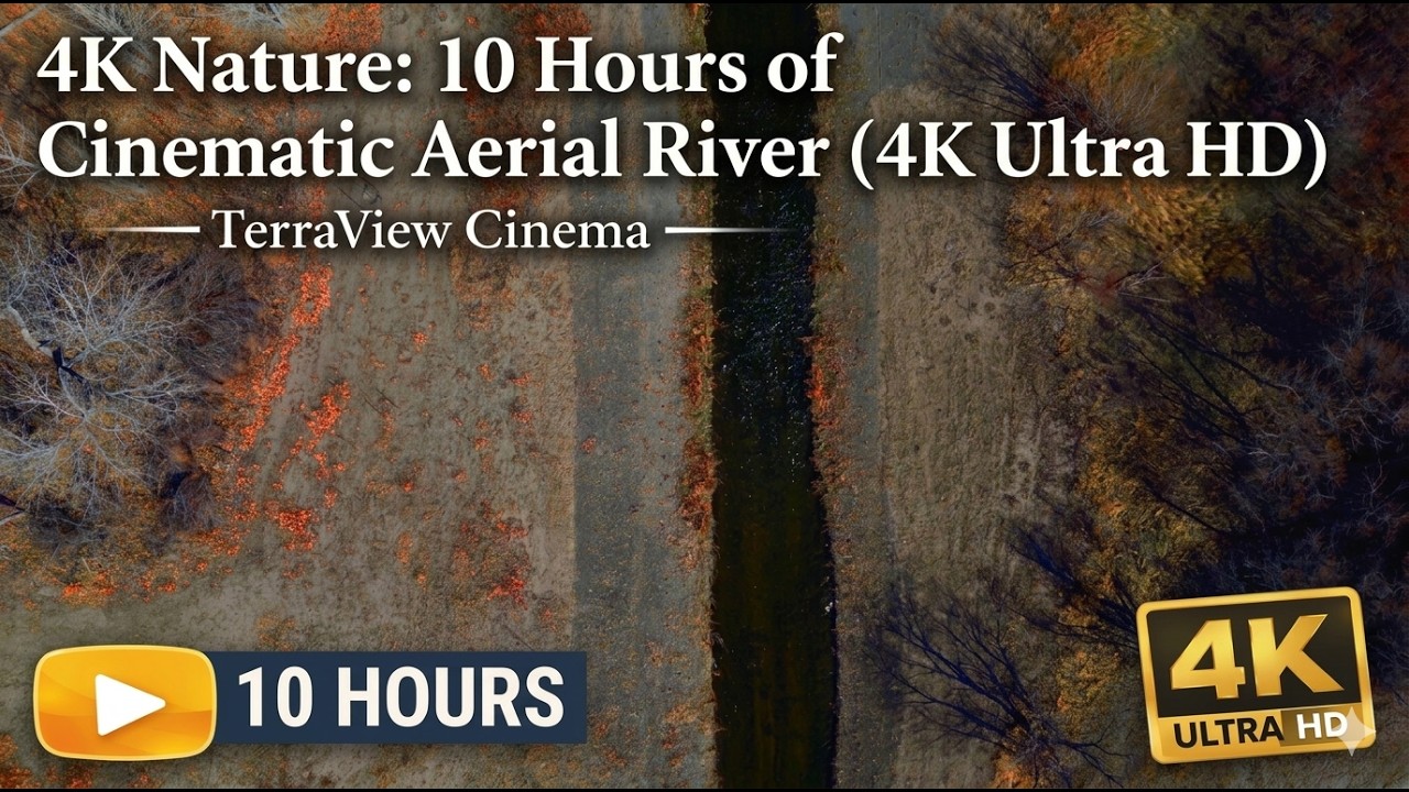 4k background:4K Nature 10 Hours of Cinematic Aerial River (4K Ultra HD ...