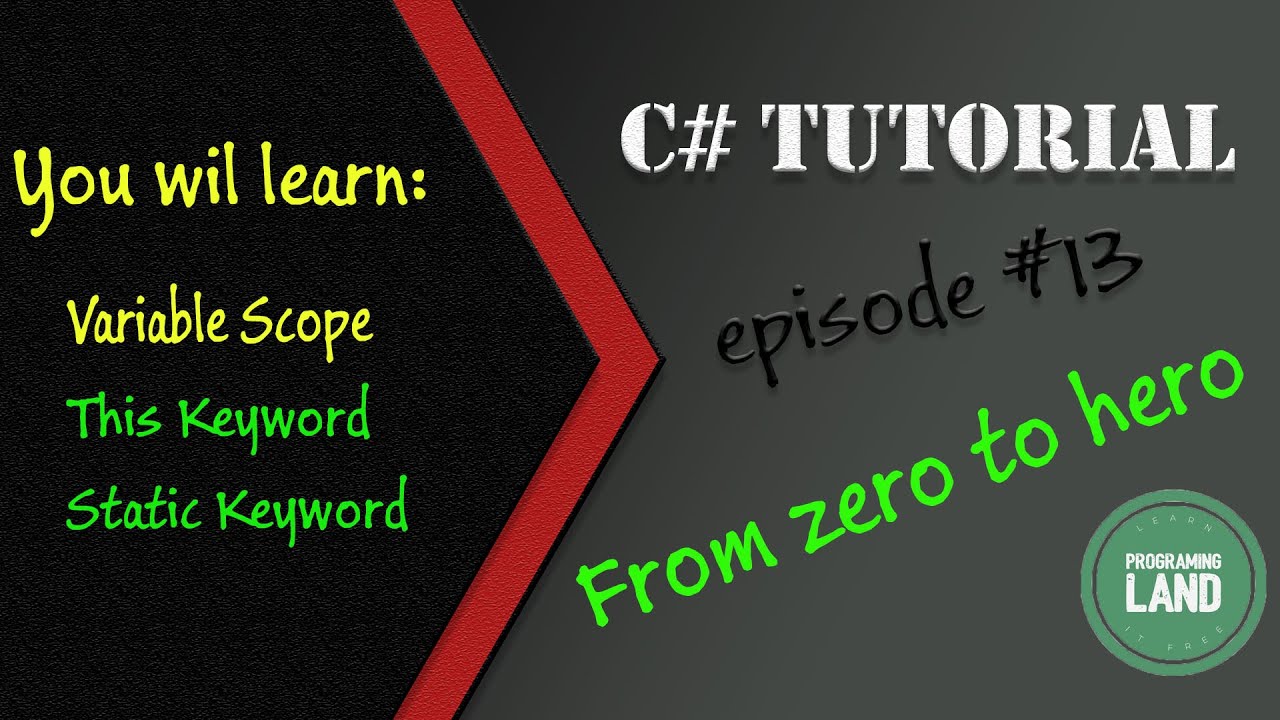 What Is This Keyword Static Keyword And Variable Scope C Tutorial 6344