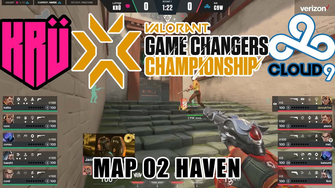 KRU vs C9W - VALORANT Game Changers Championship 2022- Groups Day 1 Map ...