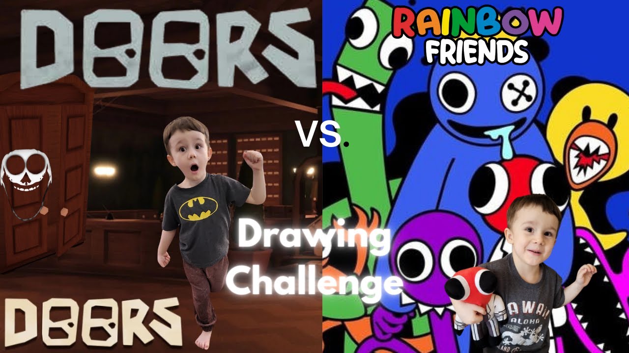 Rainbow Friends Vs. Doors Roblox Drawing Challenge #rainbowfriends # ...