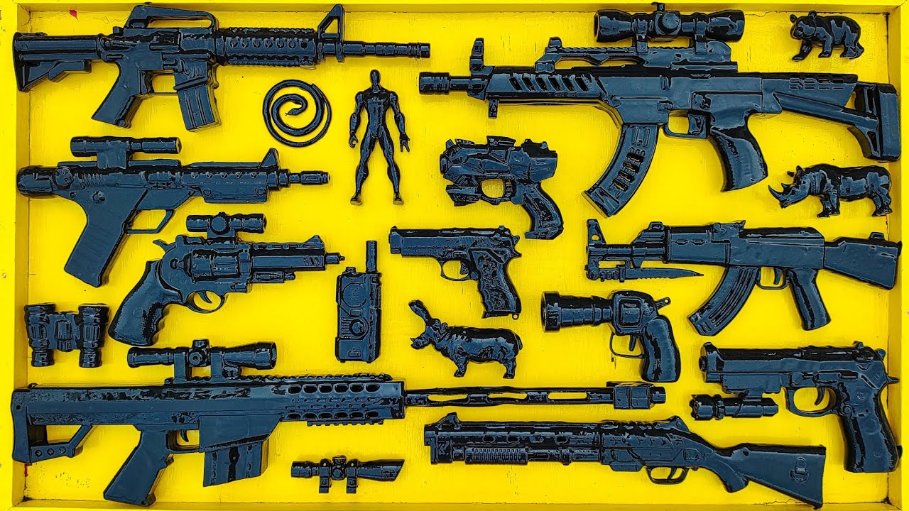 Membersihkan Mainan Tembak-Tembakan ! Nerf Shotgun, Nerf AK47, Sniper ...