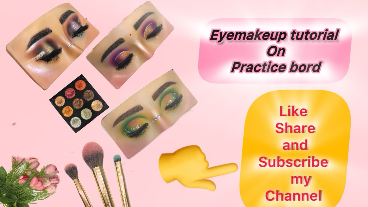 EYEMAKEUP TUTORIAL ON PRACTICE BORD//by nelukyu// - YouTube