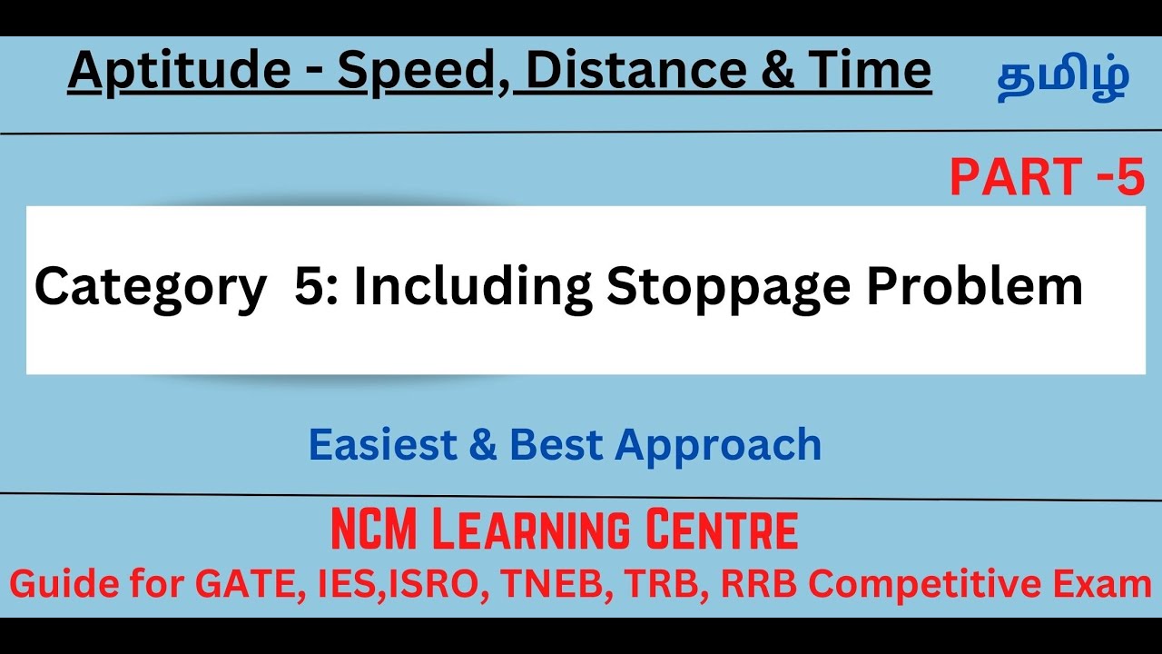 Speed Distance Time - category 5 - Including Stoppage Problems - Best ...