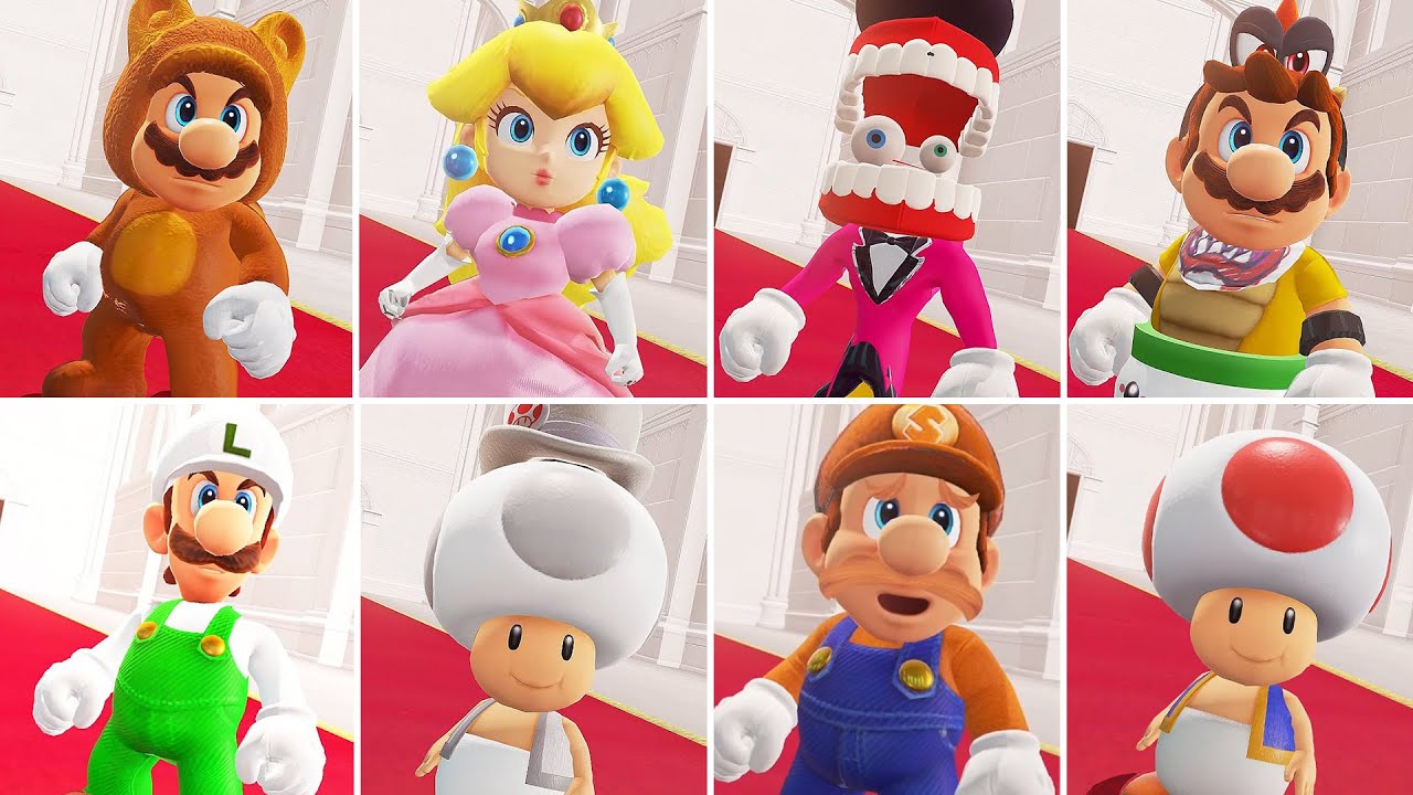 Super Mario Odyssey - All 9 Playable Characteres [2024] (HD) - YouTube