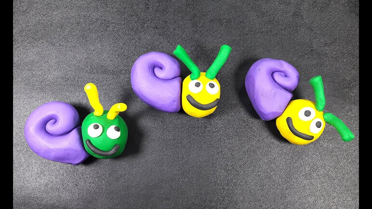 Snail Polymer clay making toys | How To Make Snail Polymer Clay Tutorial For Kids - YouTube