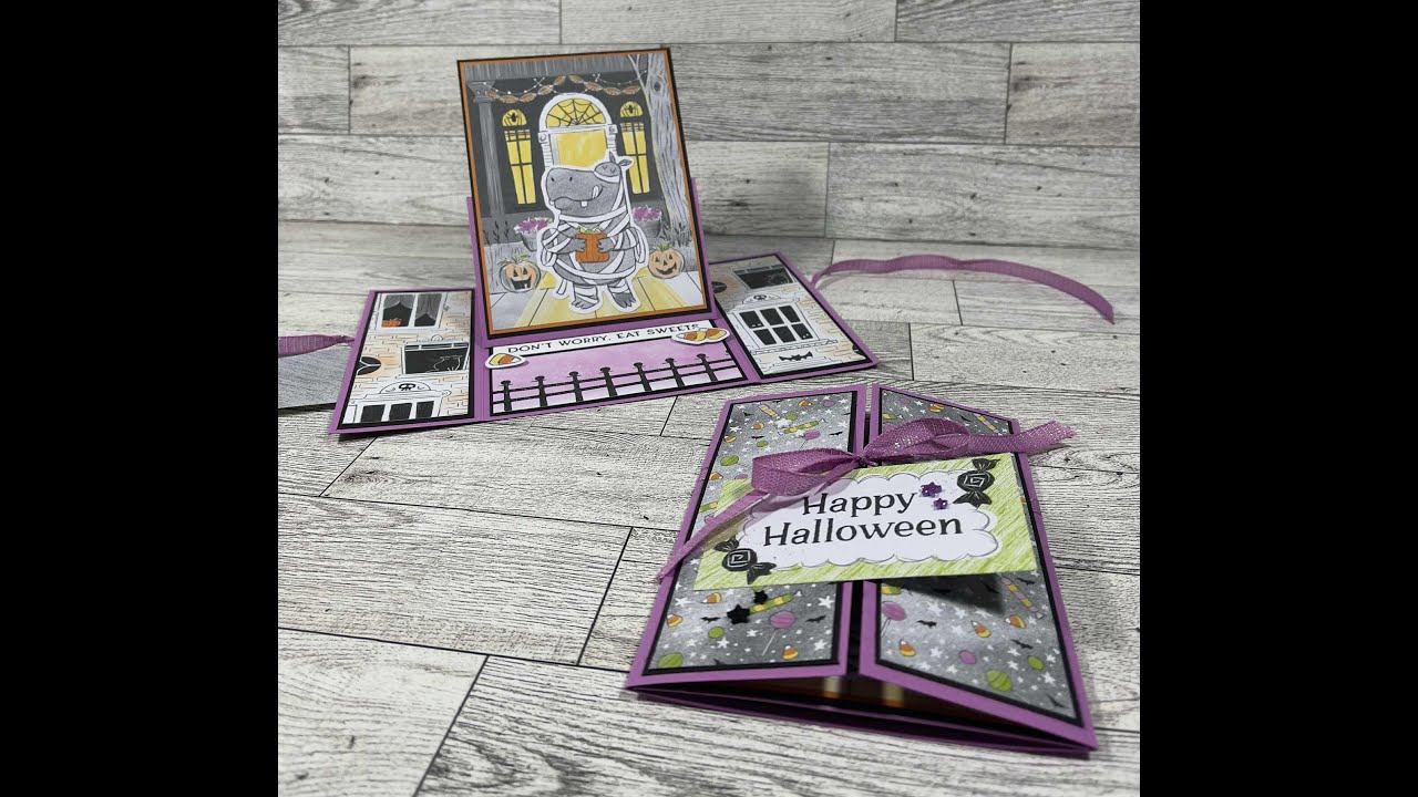Spooky Halloween Gatefold Easel Card - YouTube