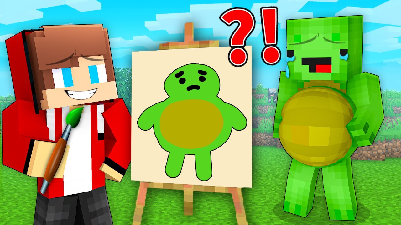 JJ Use DRAWING MOD for PREGNANT PRANK on Mikey in Minecraft - Maizen ...