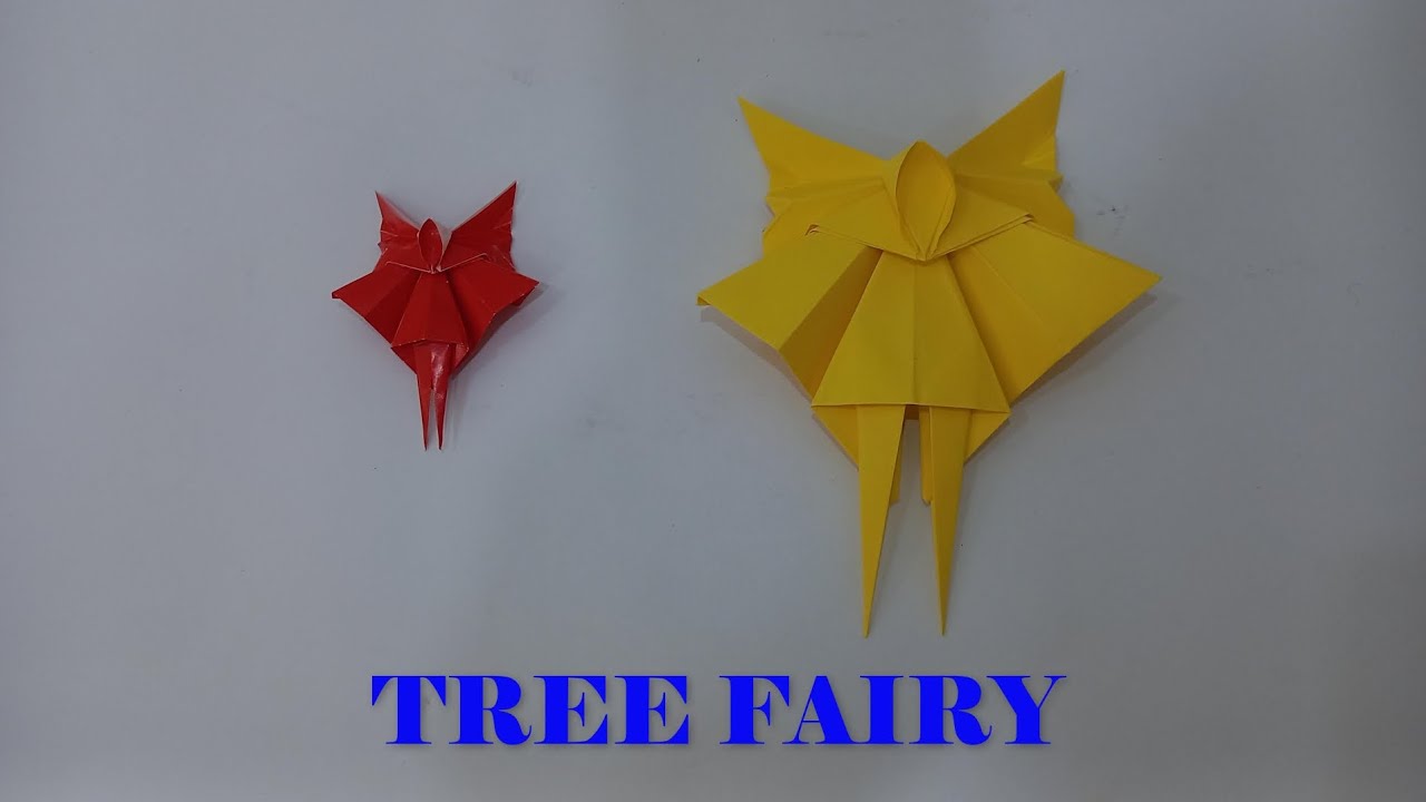 How to fold a paper tree fairy - Origami tree fairy - YouTube