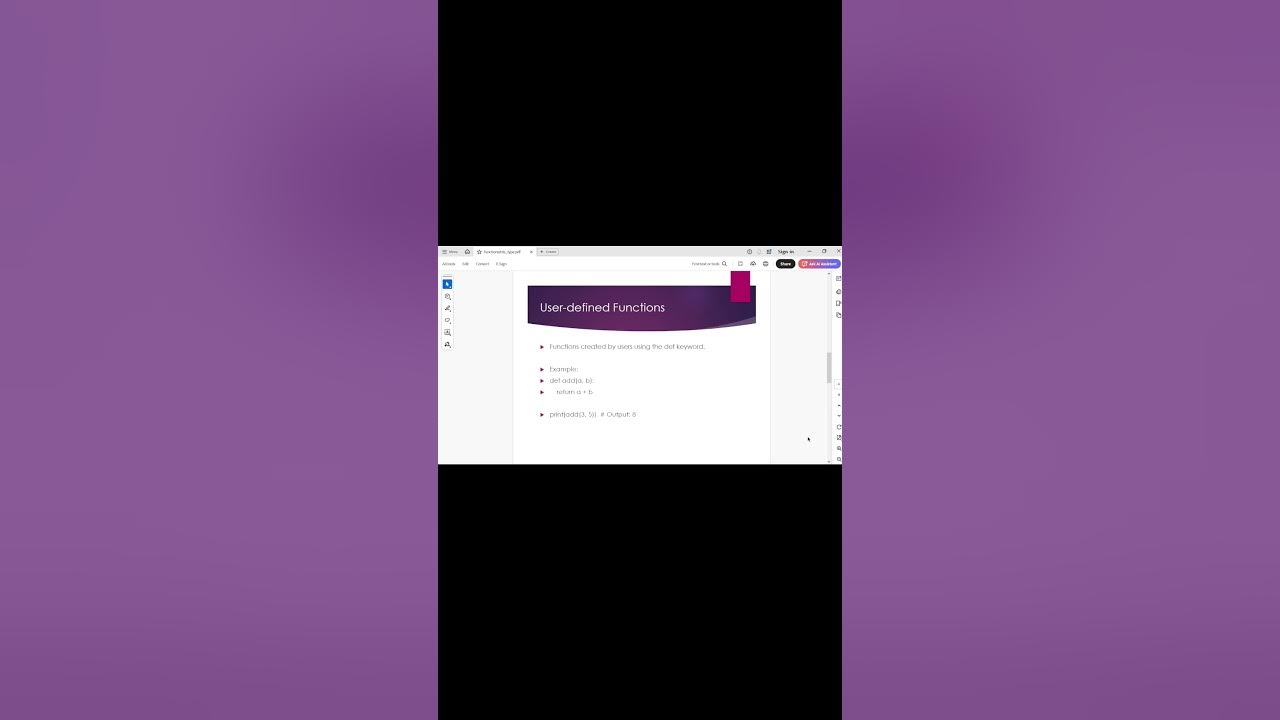 build-in function, Userdefined functions, Lamada functions in python... - YouTube