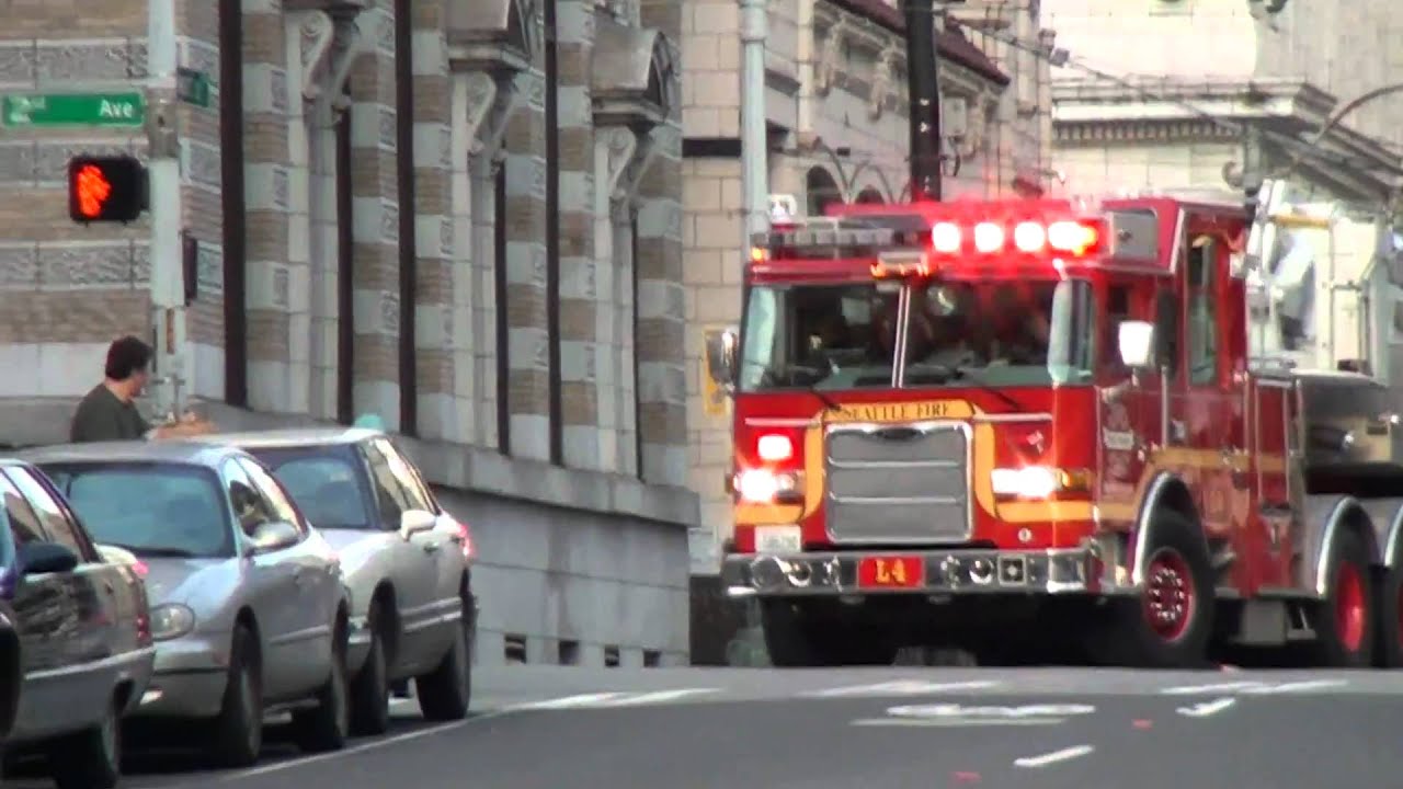 Seattle Fire Department Ladder 4 Responding Jan. 2011 - YouTube