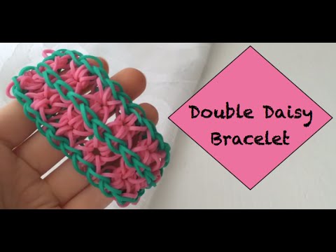 How To Make A Double Daisy Bracelet On One Rainbow Loom - Medium - YouTube