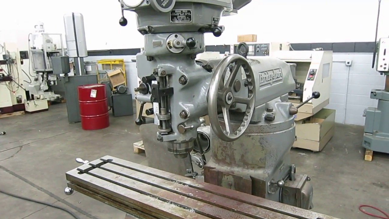 Bridgeport Model 2J Vertical Mill, Variable Spindle Speed - YouTube