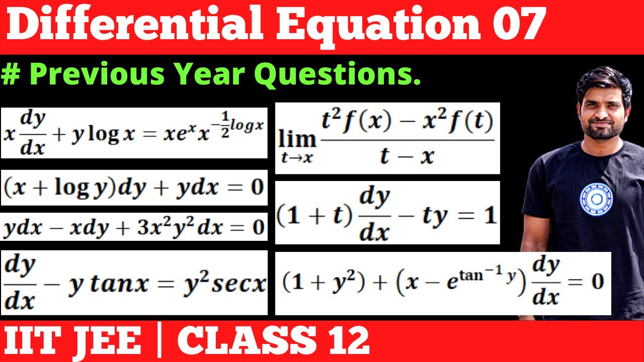 Previous Year Questions Differential Equation iit jee | class 12 | part ...