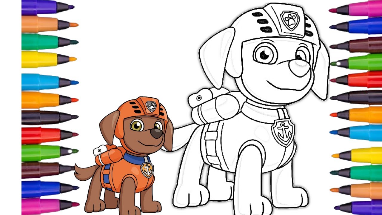 How to Draw PAW Patrol Zuma|| Paw Patrol Drawing for kids||PAW Patrol ...