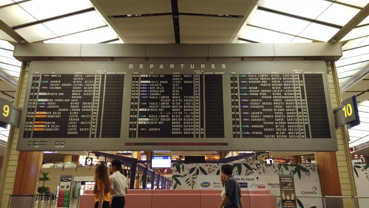 4K Solari Boards ASMR (Changi Airport Terminal 2) Split-flap display ...