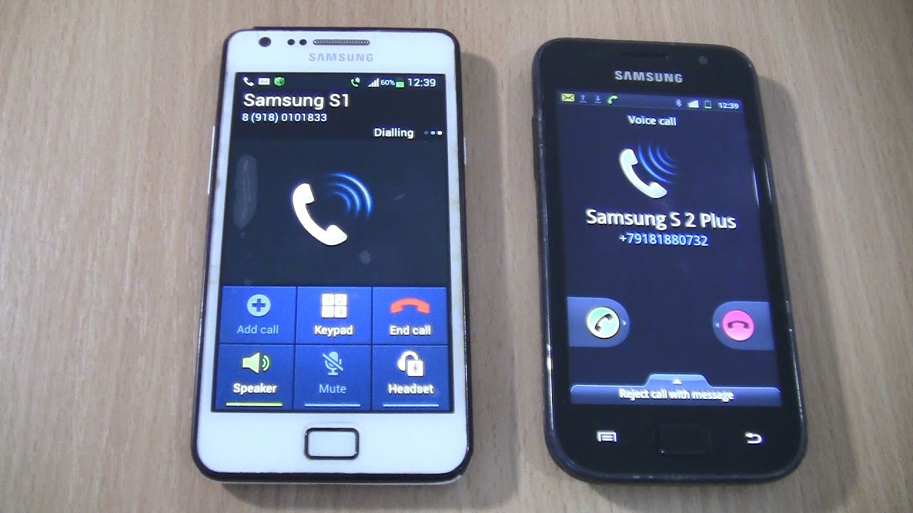 Samsung S1 Incoming call &Samsung Galaxy S2 plus white Outgoing call ...