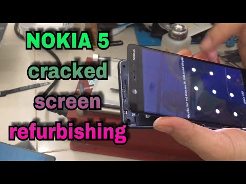 Nokia 5 TA-1053 cracked screen refurbishing - YouTube