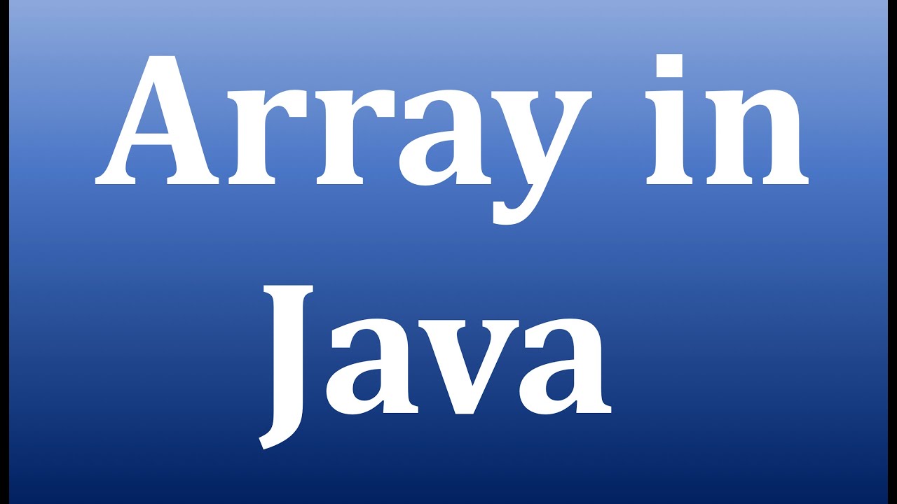 #Arrays | in #Java | #Practice - YouTube
