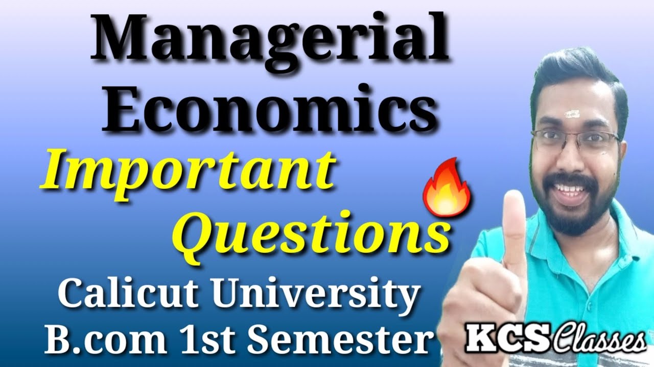 Managerial Economics|Important Questions|Calicut University Bcom 1st ...