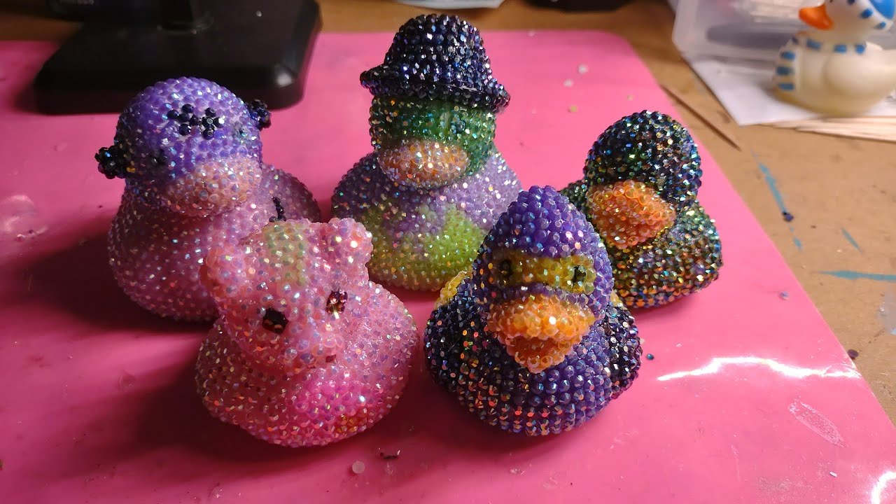 WIP Rhinestone Ducks - YouTube