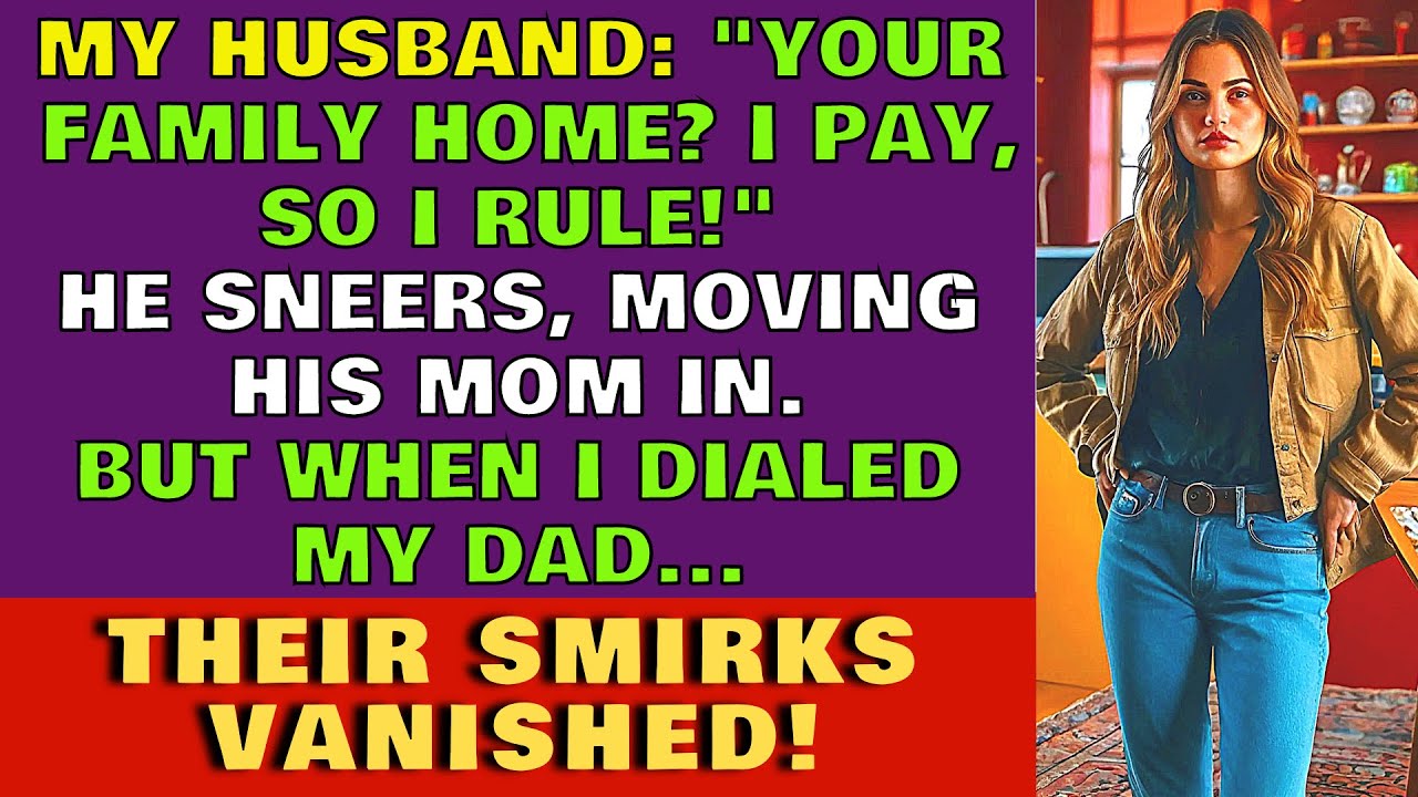 My husband, "Your family home? I pay, so I rule!" he sneers, moving his ...
