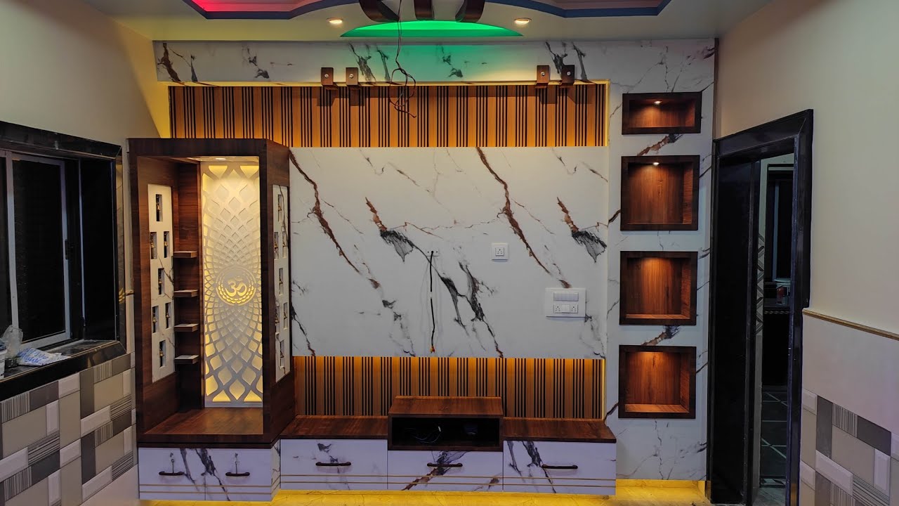 tv unit aur dev ghar letest design 😍 - YouTube