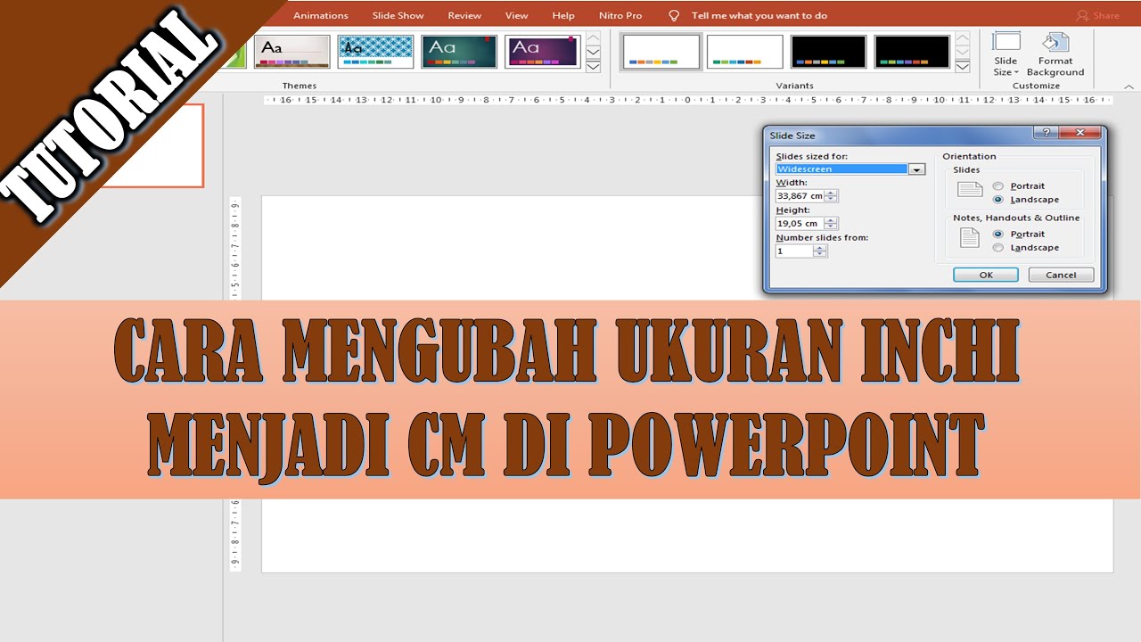 CARA MENGUBAH UKURAN INCHI MENJADI CM DI POWERPOINT - YouTube