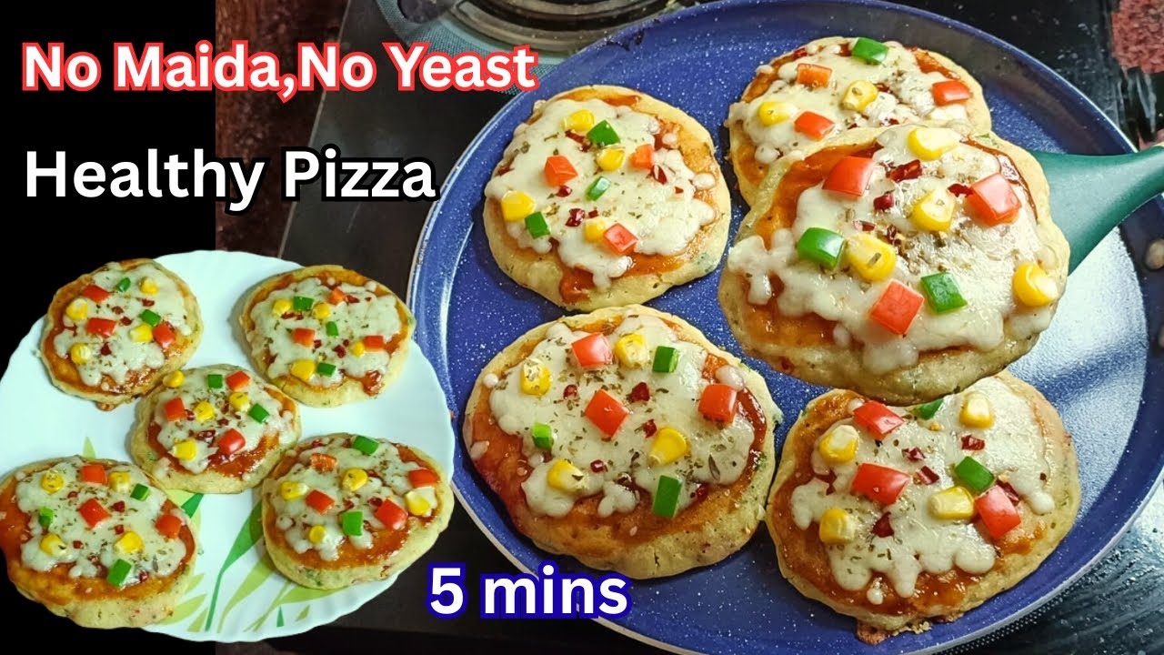 Healthy Mini Pizza Recipe। Mini Pizza On Tawa। Without Oven। Eggless ...