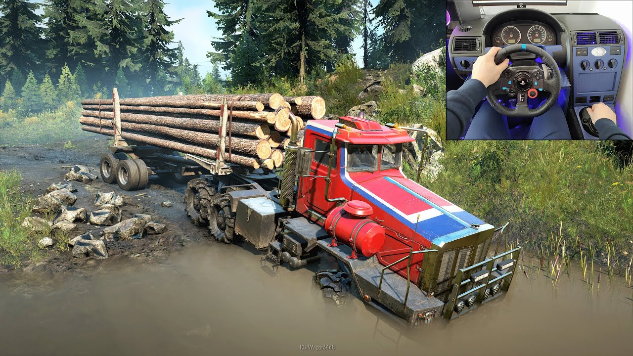 New Truck Boar 45318 - Long Logs Delivery | SnowRunner Cockpit Car ...